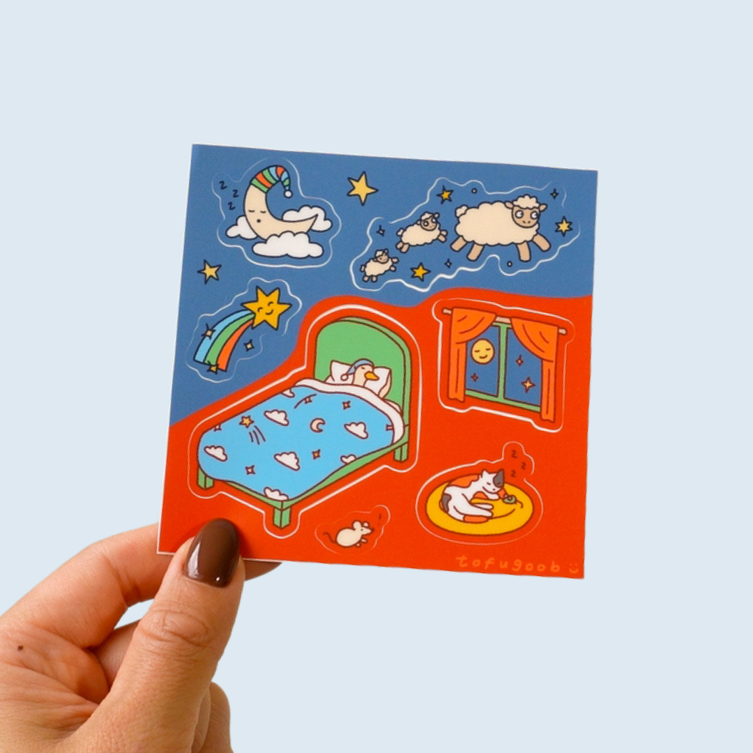 goodnight duck sticker sheet – tofu goob